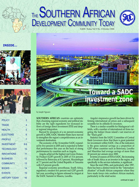 Toward a SADC investment zone | Knowledge for Development